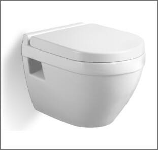 Hotel Washroom Ceramic Sanitary Ware Wall Hung Toilet With Conceal KDR-8201