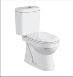 Hotel Washroom Ceramic Two Piece Floor Mounted Toilet With Fill Valve / P - Trap