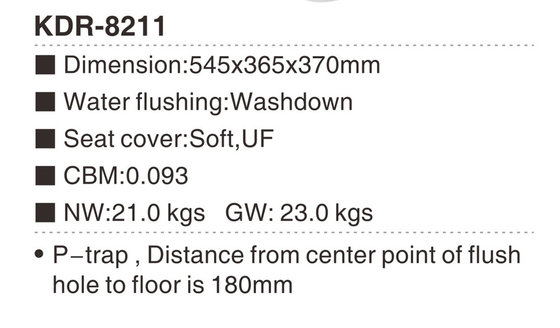 Siphon Flushing Compact Ceramic Wall Hung Toilet With Concealed Cistern KDR-8210