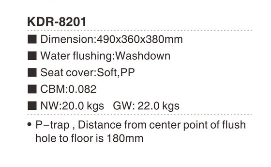 Hotel Washroom Ceramic Sanitary Ware Wall Hung Toilet With Conceal KDR-8201