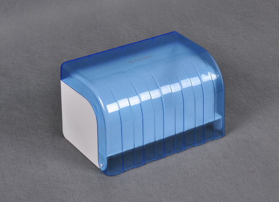 218* 136 * 128mm Plastic Blue Toilet Paper Tissue Box For Family / Hotel Washroom