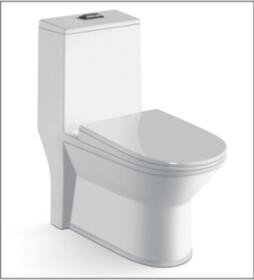S-trap Ceramic Free Standing Toilet , Siphoning type Floor Mounted Toilet