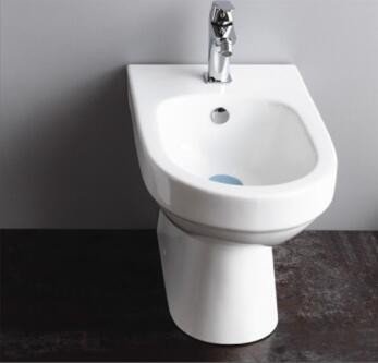 Family Bathroom Ceramic Sanitaryware Floor Standing Bidet Without Faucet