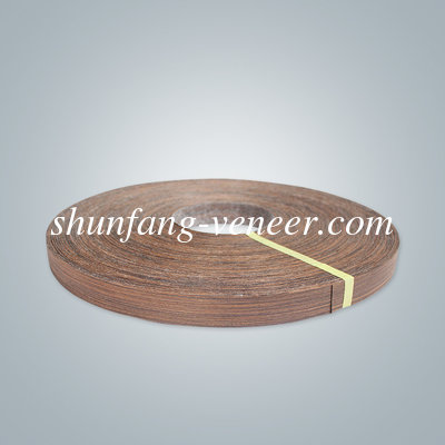 African Wenge Fleeced Sanded Real Wood Veneer Edgebanding, Veneer Edge Tape for Furniture Doors Veneered Panel supplier