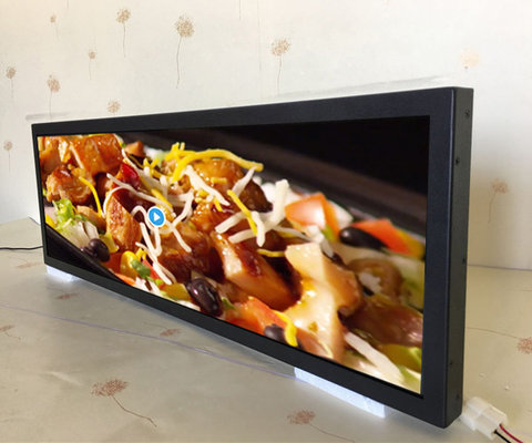 28inch Black 16:3 Ratio 8ms Response Advertising Ultra Wide Stretched Bar LCD Monitor Ads Player for Buses