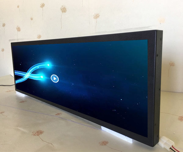 Black Tempered Glass Protection 8ms Response Widescreen Bus LED Advertising TV TFT Display Screen Monitor
