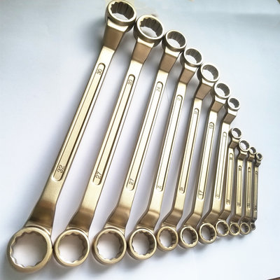 anti spark hand tools aluminum bronze alloy offset double ring spanner set