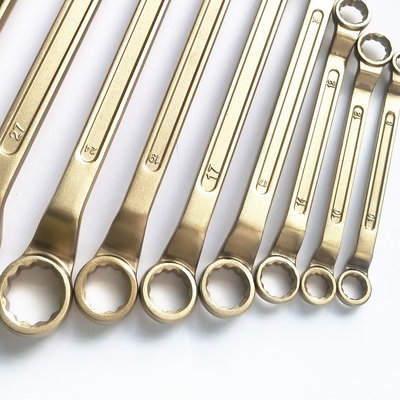 anti spark hand tools aluminum bronze alloy offset double ring spanner set