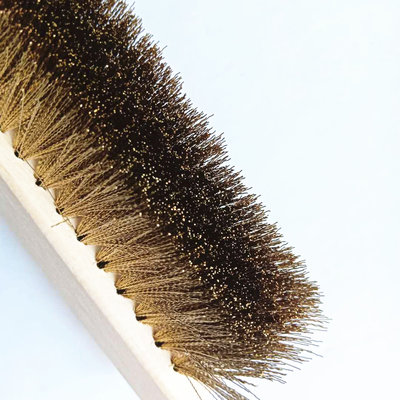 non sparking hand tools brass brush with long wood handle