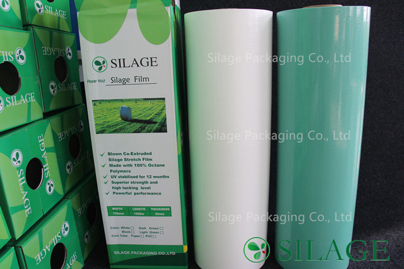 White Color 750mm*25um Blown Silage Film for Wrapping