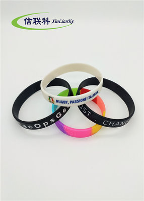 Fashion Unisex Silicone Rubber Bracelets , Custom Silicone Wristbands For Events