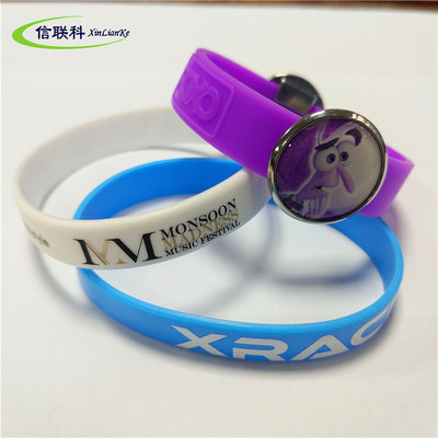 Unisex Silicone Sports Bracelets Hand Catenary With Custom Logo Printed