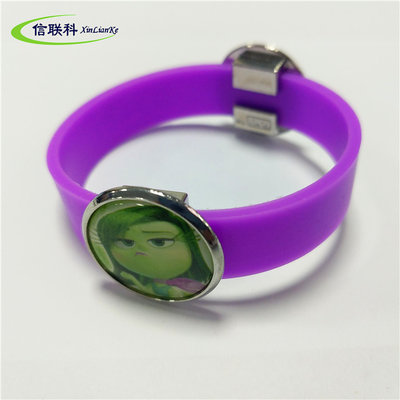 Unisex Silicone Sports Bracelets Hand Catenary With Custom Logo Printed