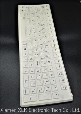 White Flexible Silicone Keyboard , Silicone Roll Up Keyboard For Computer Laptop