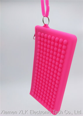 Odorless Pink Silicone Handbags , Silicone Coin Purse Wallet With Zipper