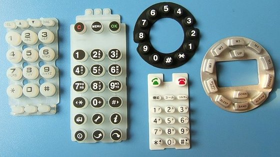 Durable 9 Button Keypad / Conductive Rubber Button Pcb Pads 40A~70A Hardness