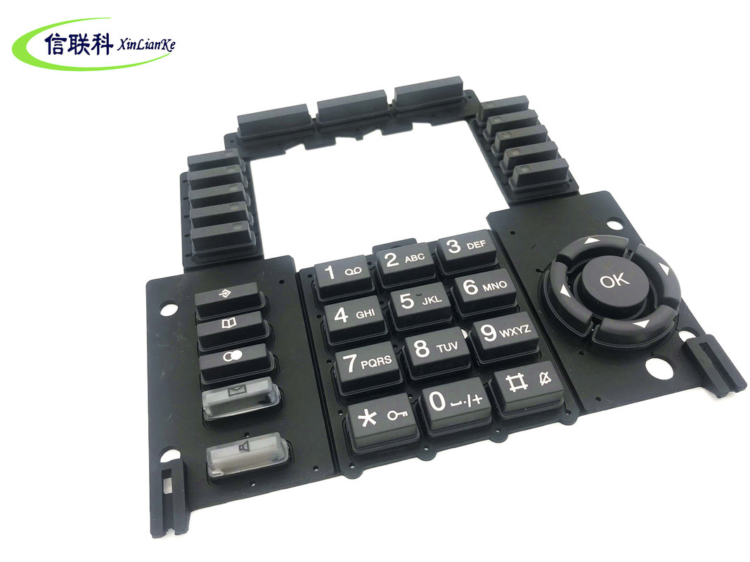 Overmolding Dual Hardness Custom Rubber Keypad , Multi Color Push Button Pad