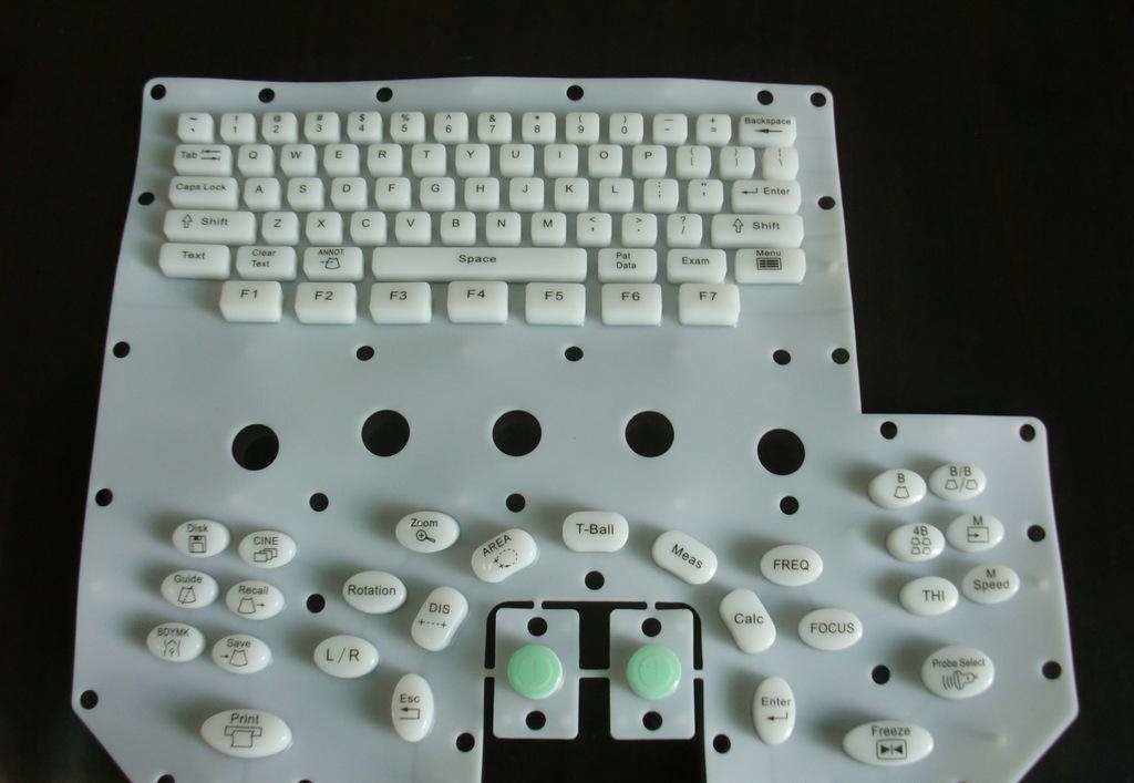 Eco Friendly Flexible Silicone Rubber Pc Keyboard With Colored Key Tops