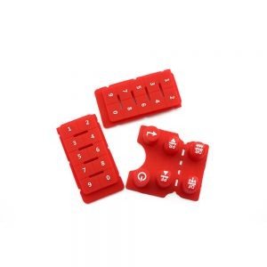 Red Color Silicone Rubber Button Pad For Telecommunication Equipment Stain Free