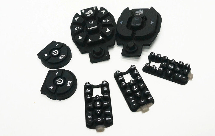 Black Color Rubber Membrane Buttons , Membrane Switch Keypads Overlay Sealed