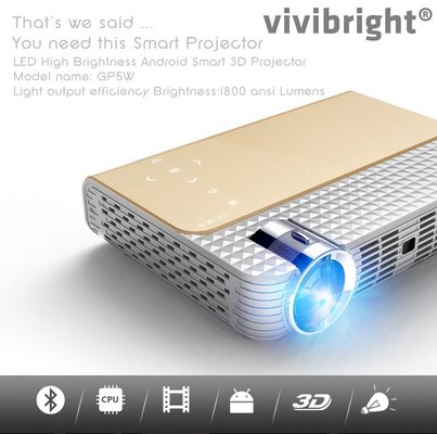 simplebeamer GP5W,DLP Portable Projector with Android 4.44 OS,wifi Smart Bluetooth 1280x800P exceed full hd projector