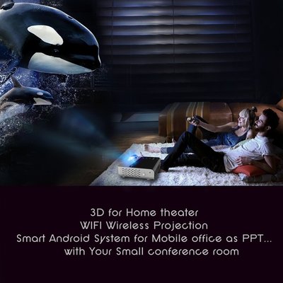 simplebeamer GP5W 3D led Projector 1800 lumens with Android 4.44 OS,wifi Smart projector Bluetooth
