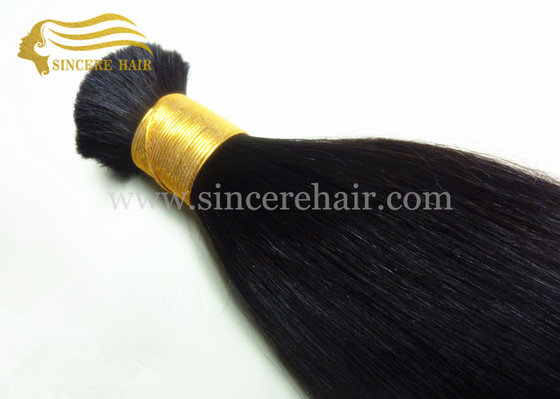 China 22" Virgin Human Hair Bulk for sale - 22" Black Real Virgin Remy Human Hair Bulk Extensions For Sale supplier