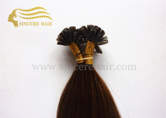China 20" Italian Keratin Fusion U Shape Hair Extensions for sale - 1.0 G STW Brown Pre Bonded U Tip Hair Extensions For Sale supplier