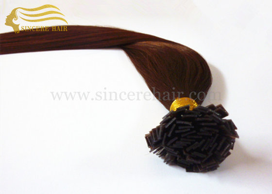 20 Inch Remy Human Hair Extensions 1.0 G Brown Pre Bonded Flat Tip Hair Extensions For Sale supplier