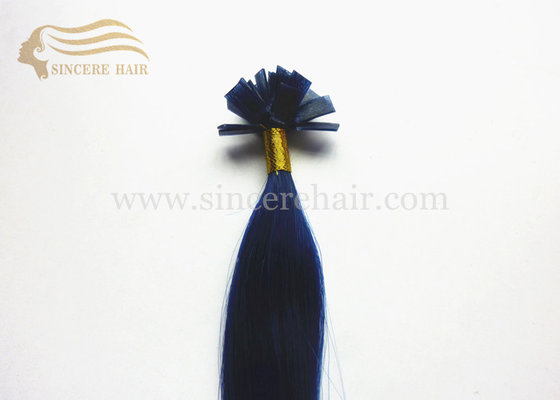 20" Dark Brown Pre Bonded Flat Tip Remy Human Hair Extensions 1.0 Gram / Strand For Sale supplier