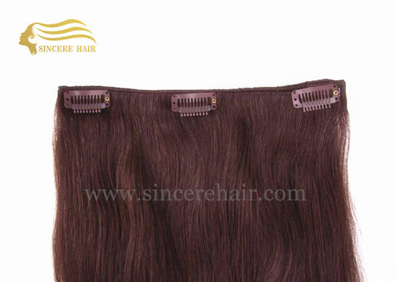 18 Inch Remy Human Hair Extensions, 45 CM Dark Brown Clip In Remy Human Hair Extensions 7 Pieces A Set 100 Gram For Sale supplier