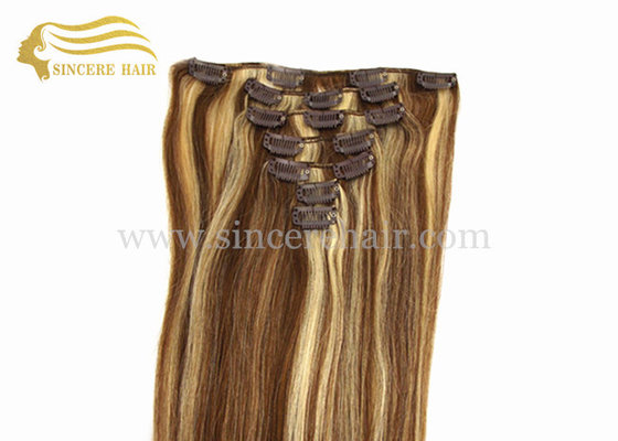 18 Inch Remy Human Hair Extensions, 45 CM Dark Brown Clip In Remy Human Hair Extensions 7 Pieces A Set 100 Gram For Sale supplier
