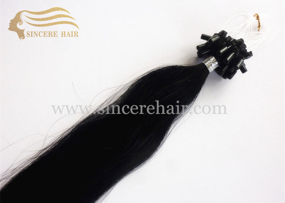 22 Inch Micro Ring Hair Extensions for sale - 55 CM 1.0 Gram Black Micro Linked Hair Extensions For Sale supplier
