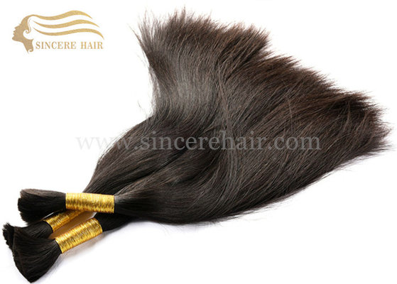 20" Double Drawn Human Hair Bulk for sale - 20" Straight Double Drawn Ombre Remy Human Hair Bulk Extensions For Sale supplier