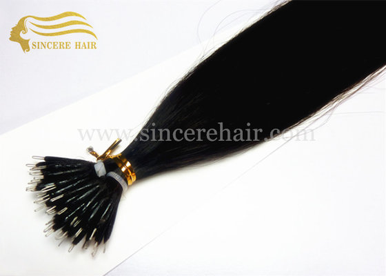 18 - 20 - 22 Inch Pre Bonded Hair Extensions for sale, 1.0 G Jet Black #1 Micro Nano Bead Tip Hair Extensions For Sale supplier