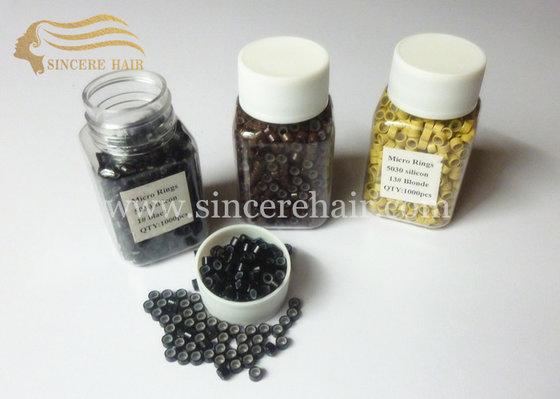Hair Extension Accessories Micro Links with Silicon For Sale, Brown Micro Ring for Stick Hair Extensions for Sale supplier
