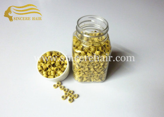 Hair Extension Accessories Micro Links with Silicon For Sale, Brown Micro Ring for Stick Hair Extensions for Sale supplier
