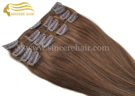 Hot Sale 16" Clip In Hair Extensions for sale - 40 CM Brown Full Set 7 Pieces of Clips-In Remy Hair Extensions for Sale supplier