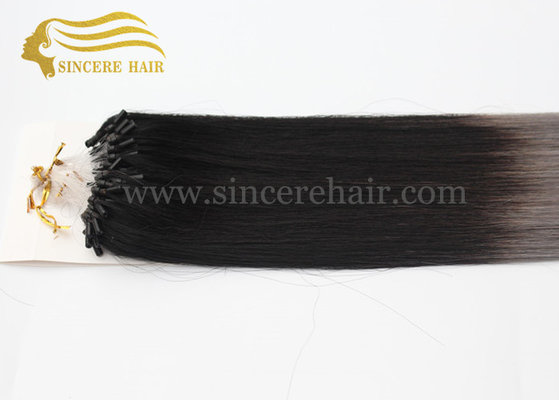 24" Micro Ring Hair Extensions for sale - 60 CM 2 Tone Ombre Color Micro Links Hair Extensions 1.0 G / Strand For Sale supplier