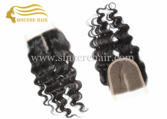 22" Deep Wave Clouser Hair Extensions - 22" Black Deep Wave Virgin Remy Human Hair Clouser Extensions For Sale supplier