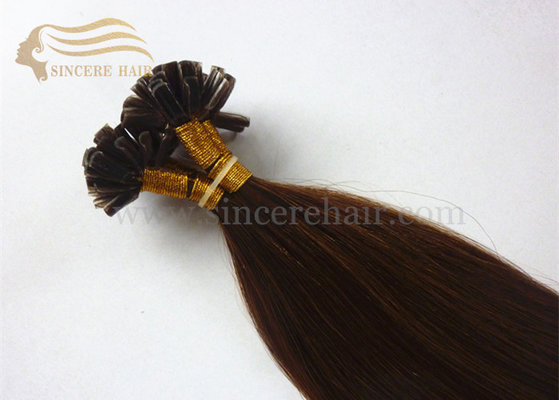 20" Straight Hair Extensions, 1.0 Gram Silk Straight Brown Pre-Bonded U Tip Hair Extensions For Sale supplier