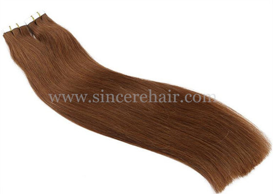 55 CM 2.5 Gram STW Tape In Hair Extensions for sale, 22" Straight Brown Doulble Sided Tape Remy Hair Extensions For Sale supplier