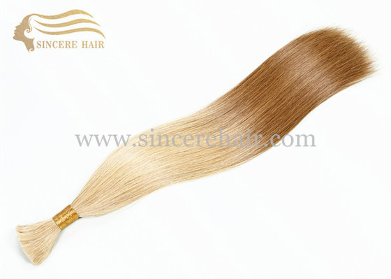 20" Double Drawn Human Hair Bulk for sale - 20" Straight Double Drawn Ombre Remy Human Hair Bulk Extensions For Sale supplier