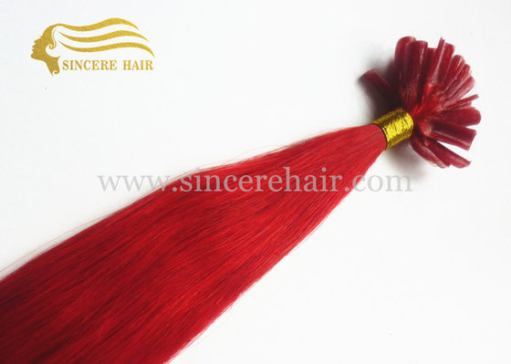 New Fashion Hair Products, 20" RED Straight Italian Keratin Fusion U-Tip Hair Extensions For Sale supplier