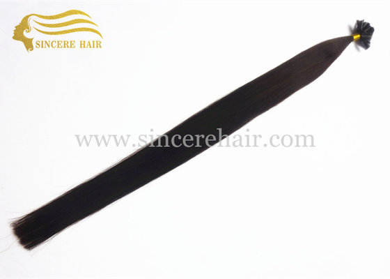 24" Double Drawn Jet Black #1 Italian Keratin Fusion U Shape Hair Extensions 1.2 Gram for sale supplier