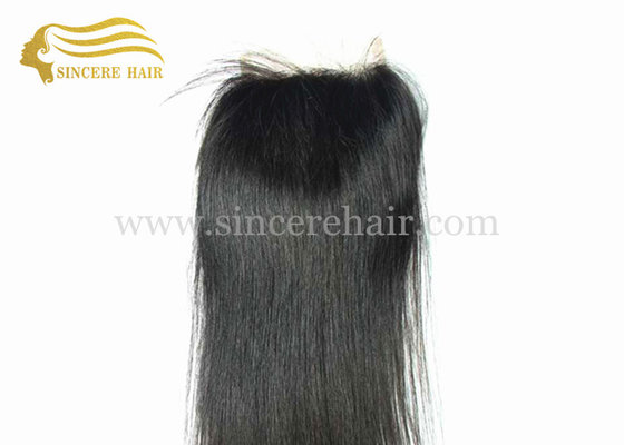 18" Natural Black Straight Virgin Remy Human Hair Clouser 90 Gram / Piece For Sale supplier