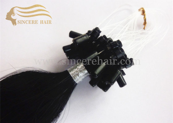 22 Inch Micro Ring Hair Extensions for sale - 55 CM 1.0 Gram Black Micro Linked Hair Extensions For Sale supplier