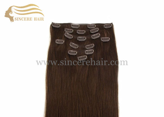 Hot Sell 45 CM Full Set of 8 Pieces Clip In Remy Human Hair Extensions for Sale supplier