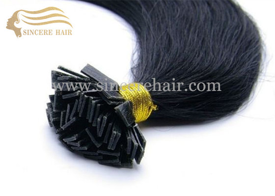 22" Double Drawn Keratin Fusion Hair Extensions Flat-Tip for sale - Black Fusion Flat Shape Hair Extensions for sale supplier