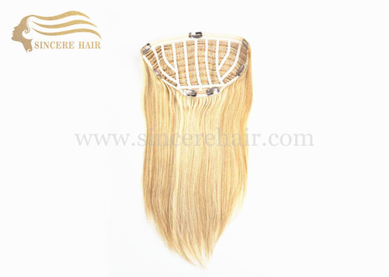 16" Blonde Hair Wigs - 40 CM Straight Blonde Remy Human Hair Half Wig 90 Gram For Sale supplier